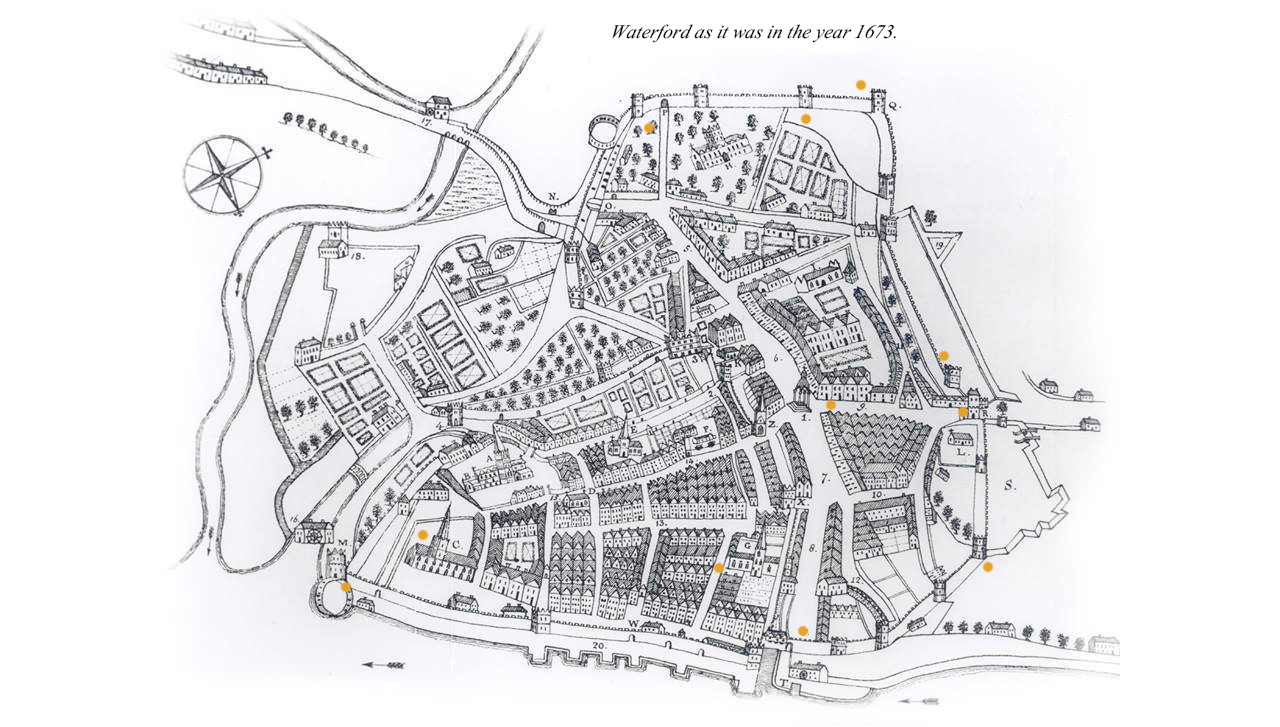 Interactive Map of Waterford - 1673